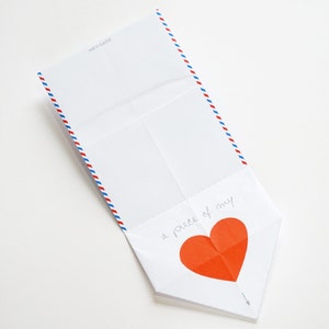 Printable DIY Valentine piece of My Heart Folded School Note Card ...