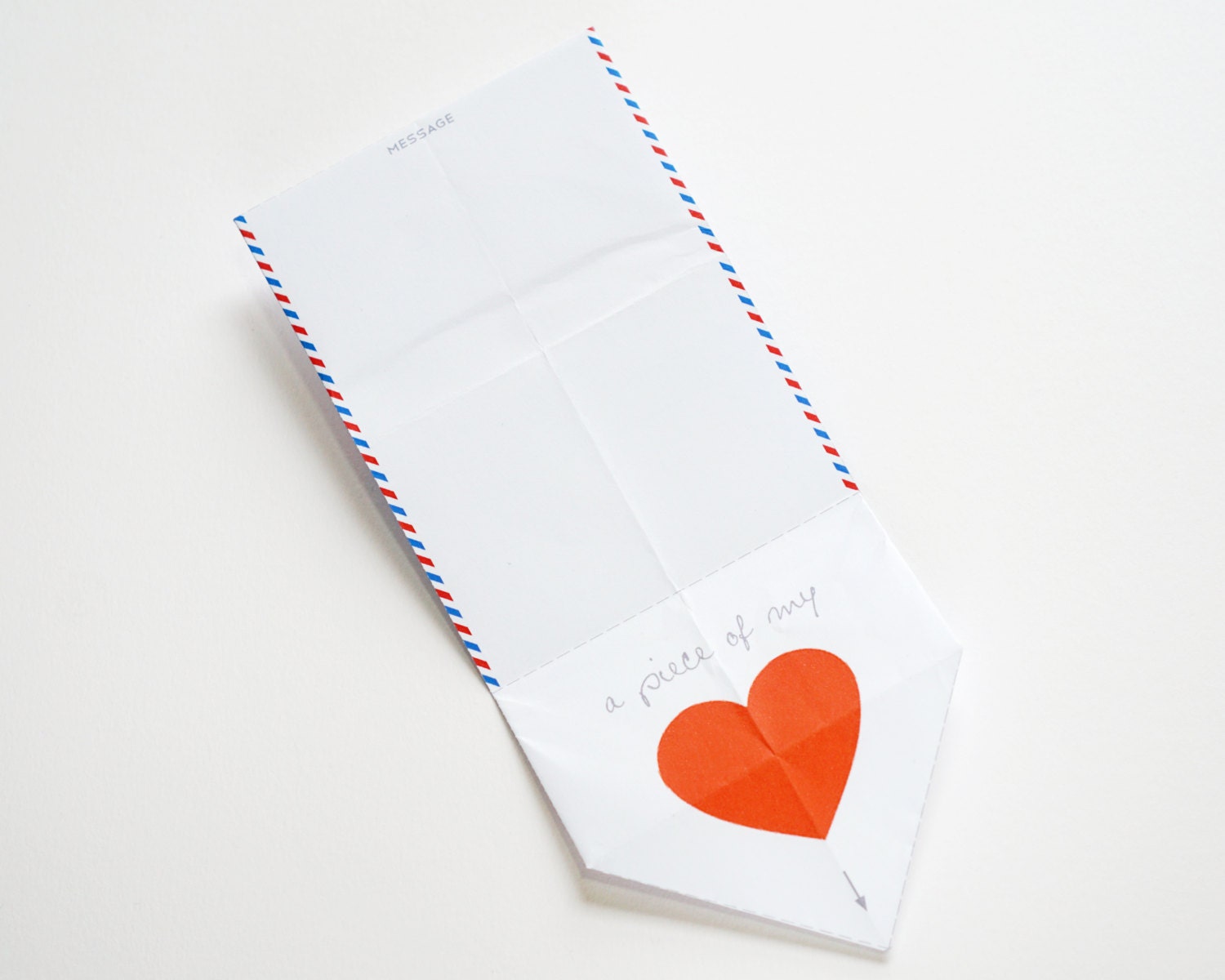 Printable DIY Valentine piece of My Heart Folded - Etsy