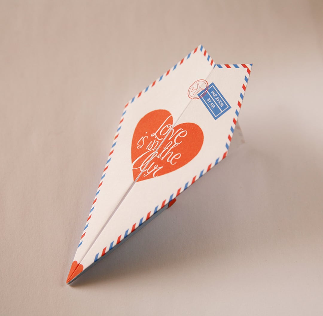 Printable Paper Airplane Valentines / Anniversary Card - Etsy Canada