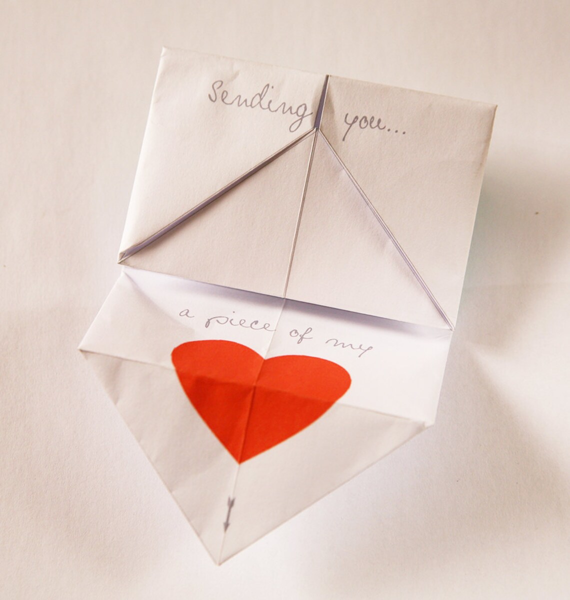 Printable DIY Valentine piece of My Heart Folded | Etsy