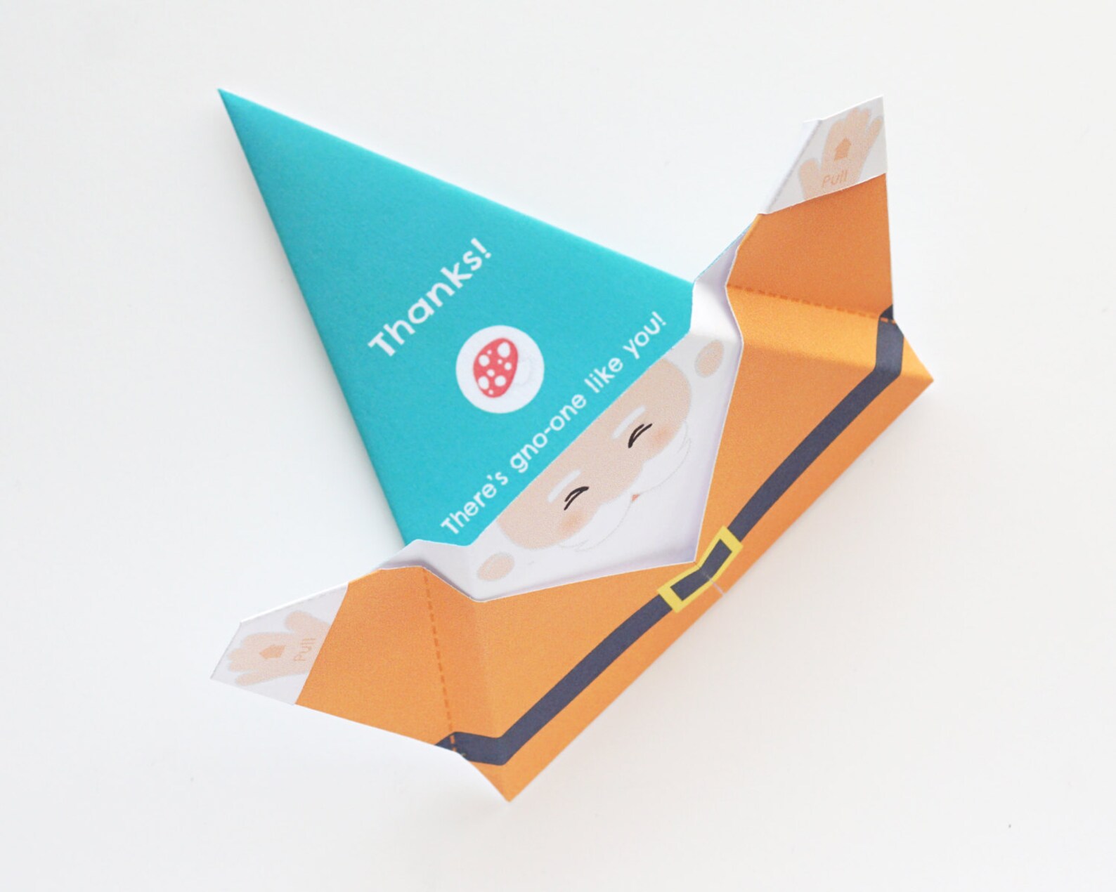 Printable DIY Origami Gnome Card Thank You - Etsy