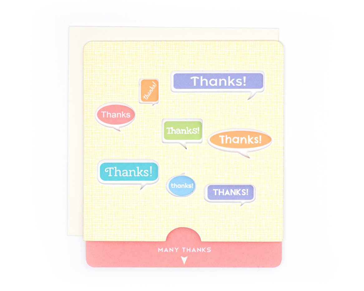 Sliding Many Thanks Card - Etsy