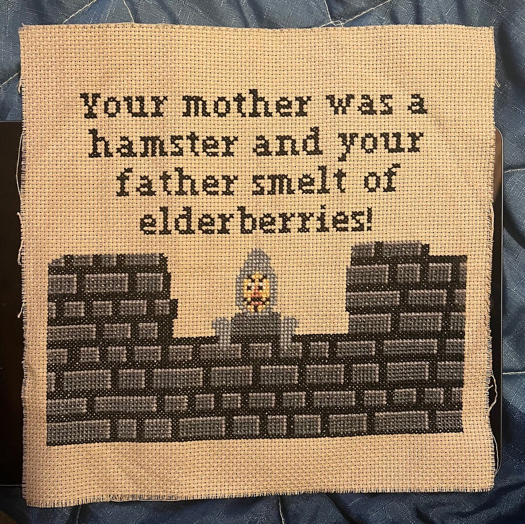 Your Mother Was a Hamster… Monty Python, Holy Grail, Finished Cross ...