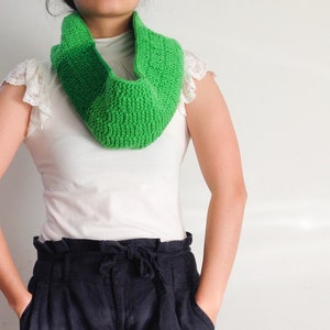 Hand Knit Green Colorblock Infinity Scarf - Etsy
