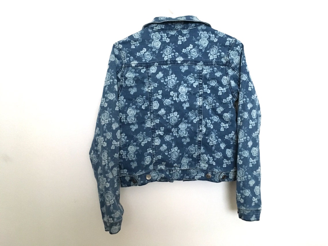 Floral Denim Jacket - Etsy