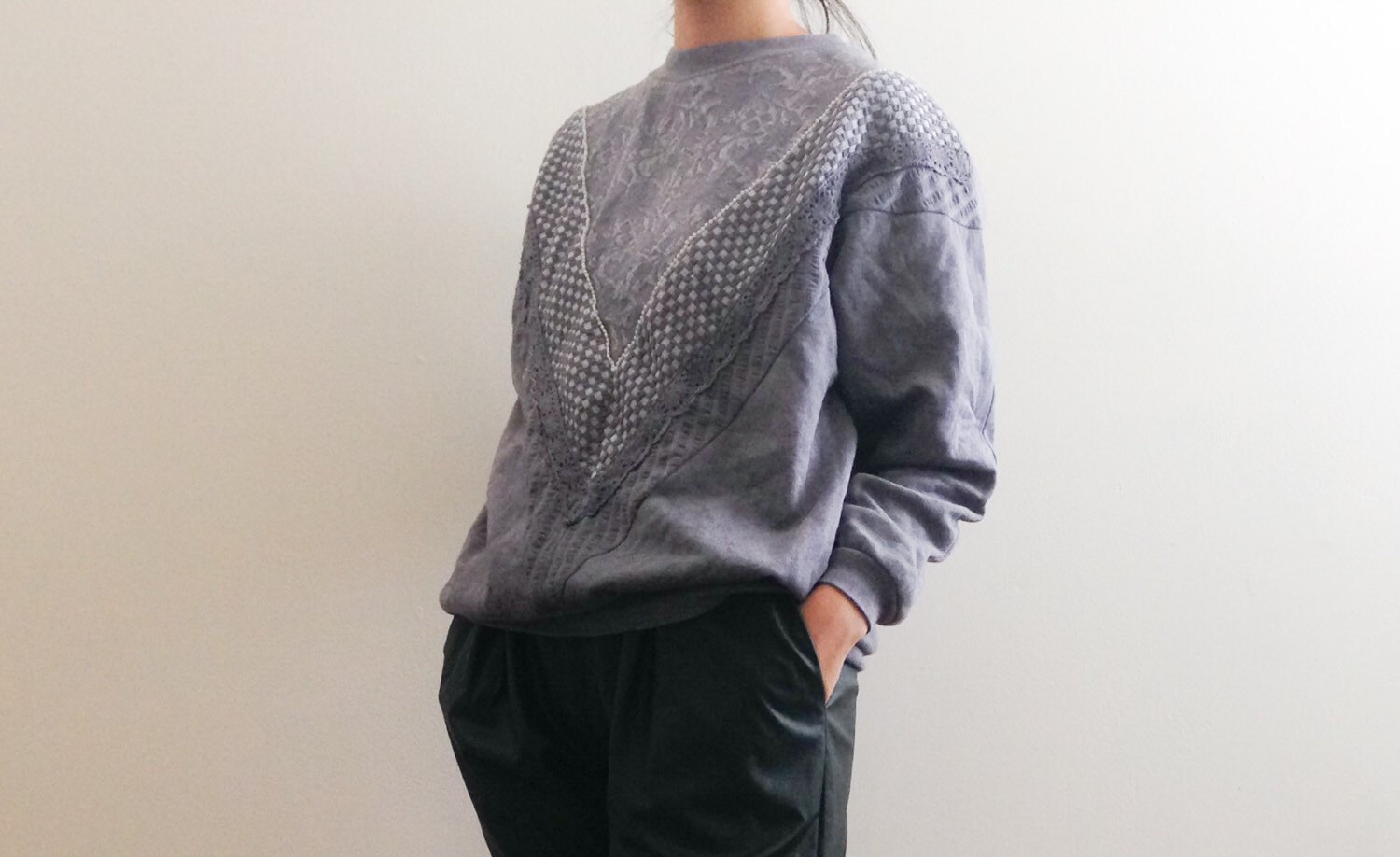 Grey Multi Texture Sweatshirt - Etsy
