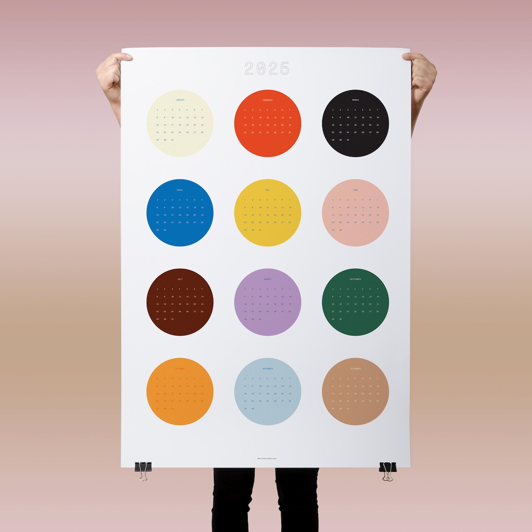 2025 Dots Calendar | 70x100cm | Giant Colorful Calendar - Etsy