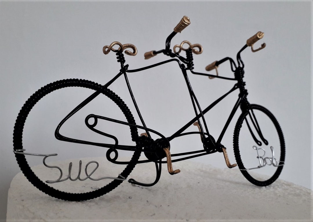 Tandem Wedding Cake Topper and Keepsake. Personalised Bicycle Gift. - Etsy