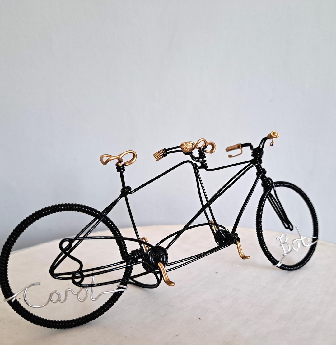 Wedding Cake Topper, Black Gothic Vintage Cake Topper, Tandem Bicycle ...