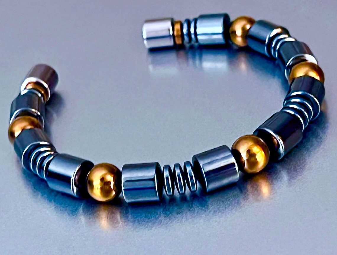 Extra-strength Magnetic Bracelet or Necklace With 8mm Drums and Round ...