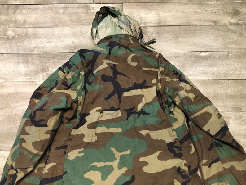 Vintage US Army Cold Weather Woodland Camouflage Camo Jacket Golden Mfg ...
