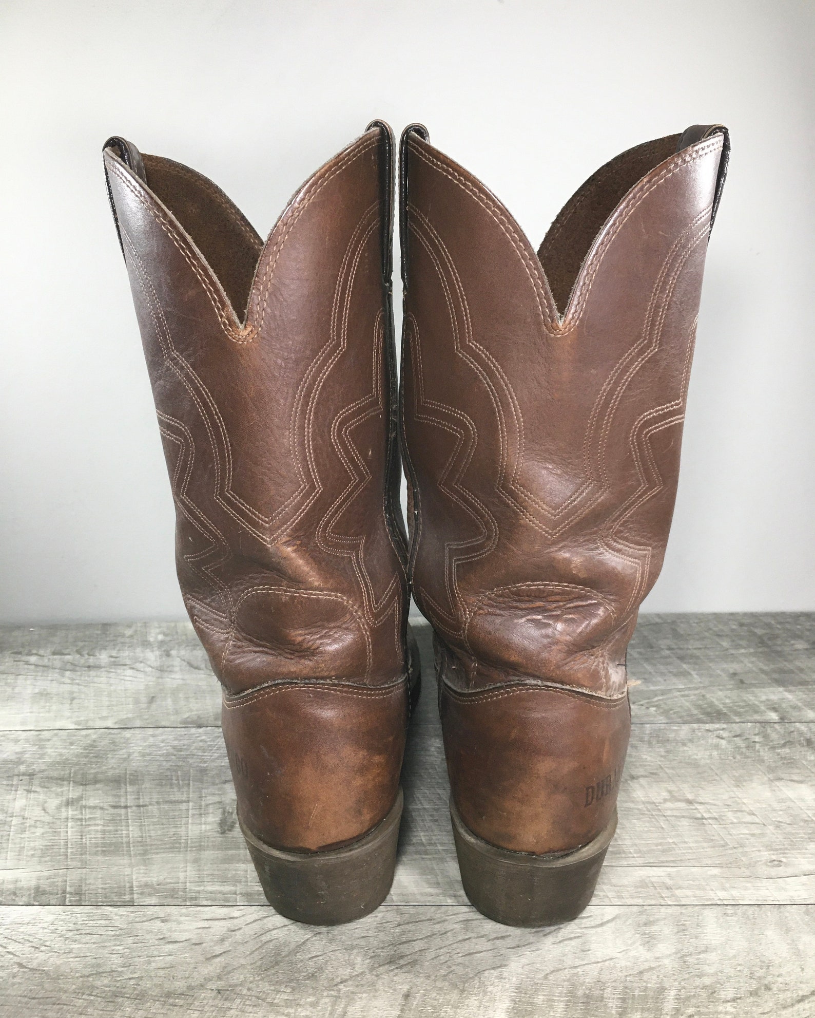 Vintage Durango Made in USA Western Leather Soft Toe Brown Mens Boots ...