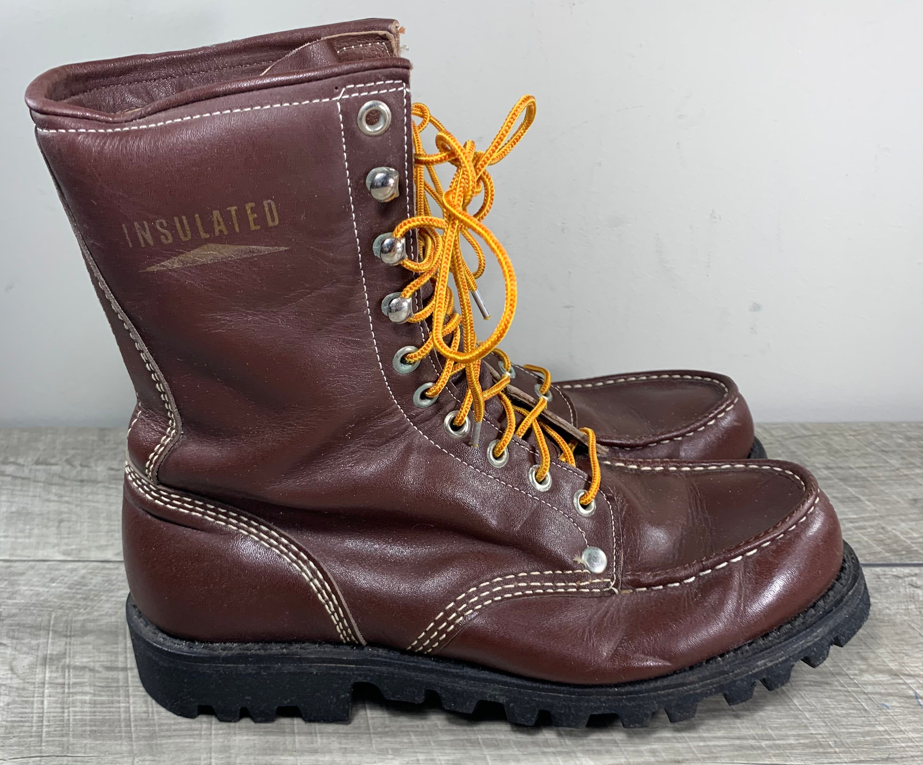 Vintage Czechoslovakia Brown Leather Men’s Hunting Work Moc Soft Toe ...