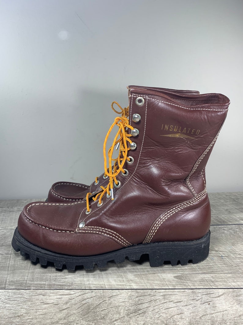 Vintage Czechoslovakia Brown Leather Men’s Hunting Work Moc Soft Toe ...
