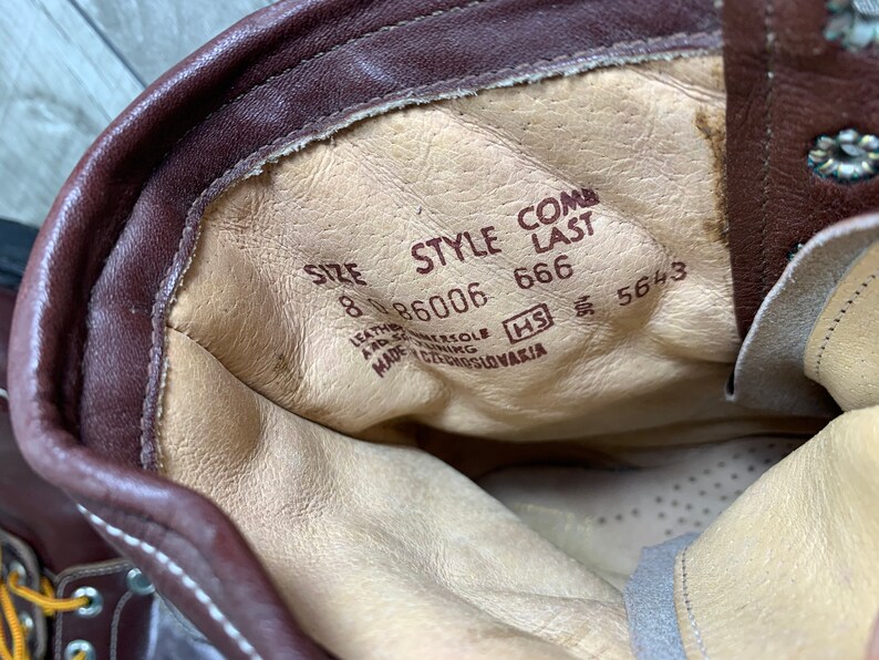 Vintage Czechoslovakia Brown Leather Men’s Hunting Work Moc Soft Toe ...