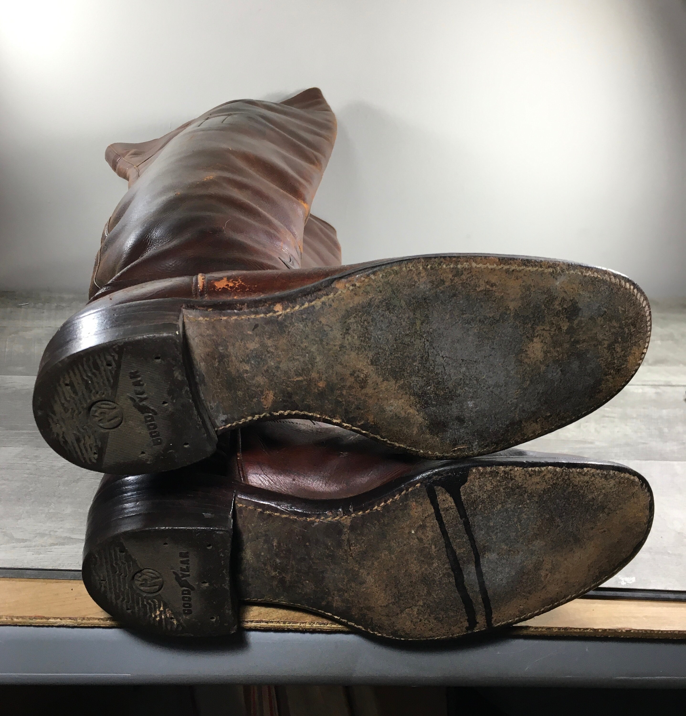 Vintage WWII WW2 Era Russet Leather Mens Motorcycle Biker Riding Soft ...