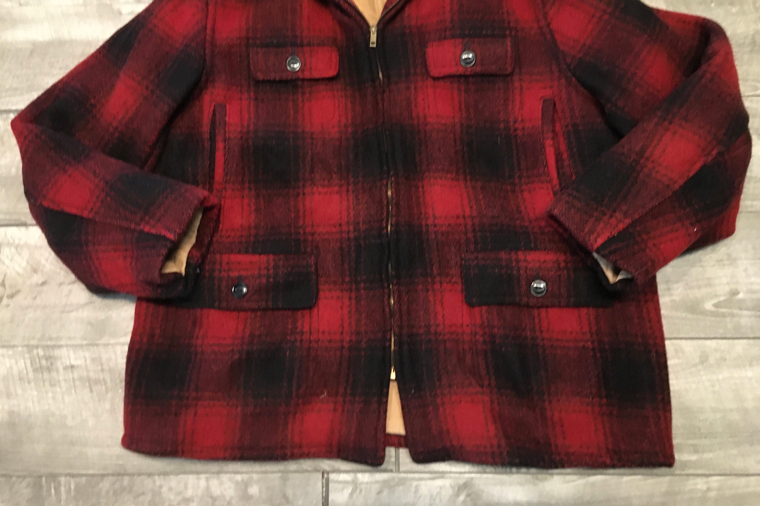 Vintage Great Western Plaid Upland Hunting Birding Chore Work Wool Mens ...