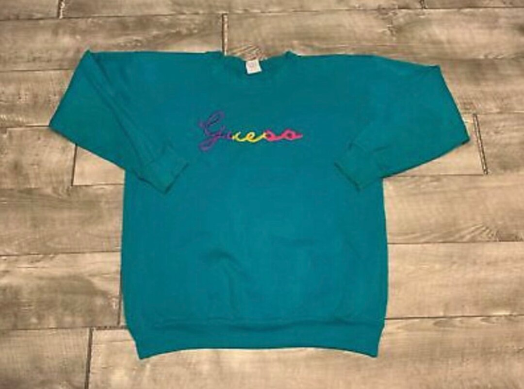 Vintage GUESS Cursive Script USA Georges Marciano Sweatshirt - Etsy