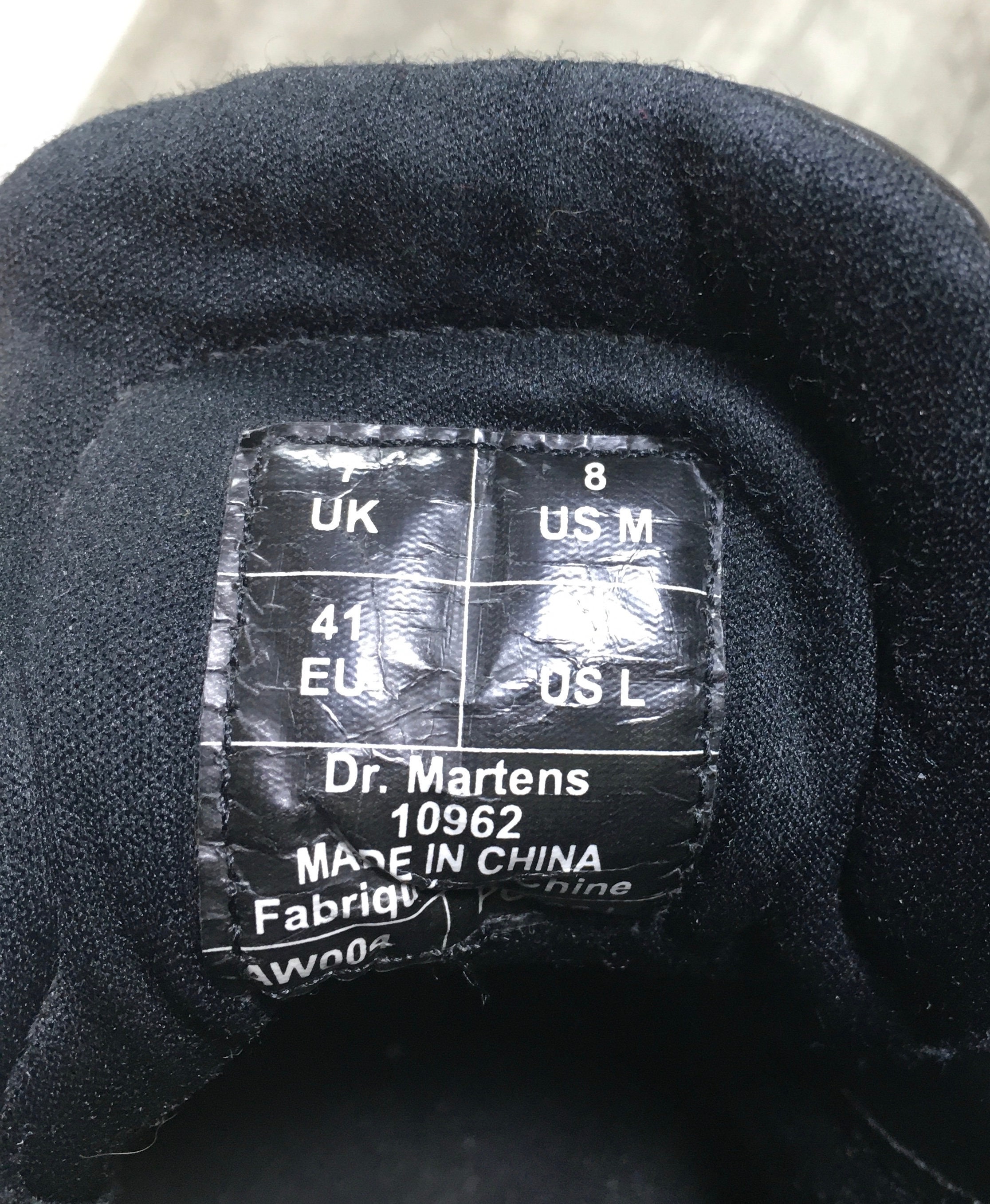 Vintage Dr. Martens Doc 10962 Black Leather Mens Work Hiking Soft Toe ...