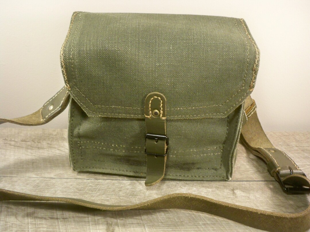 Vintage Army Canvas Pannier Satchel Musette Messenger Safari Camera ...