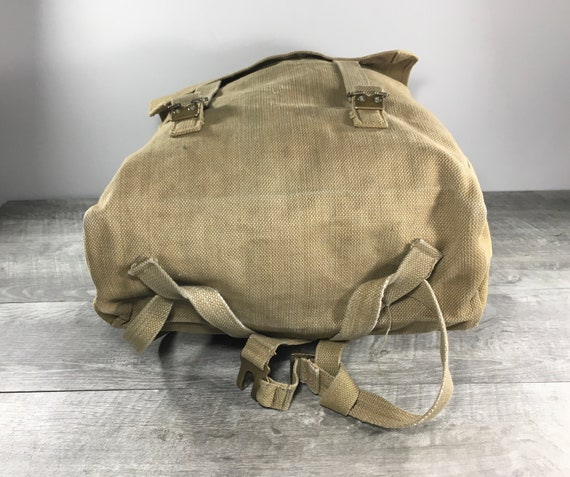 Vintage WWII WW2 Era Army Canvas Rucksack Backpack Fi… - Gem