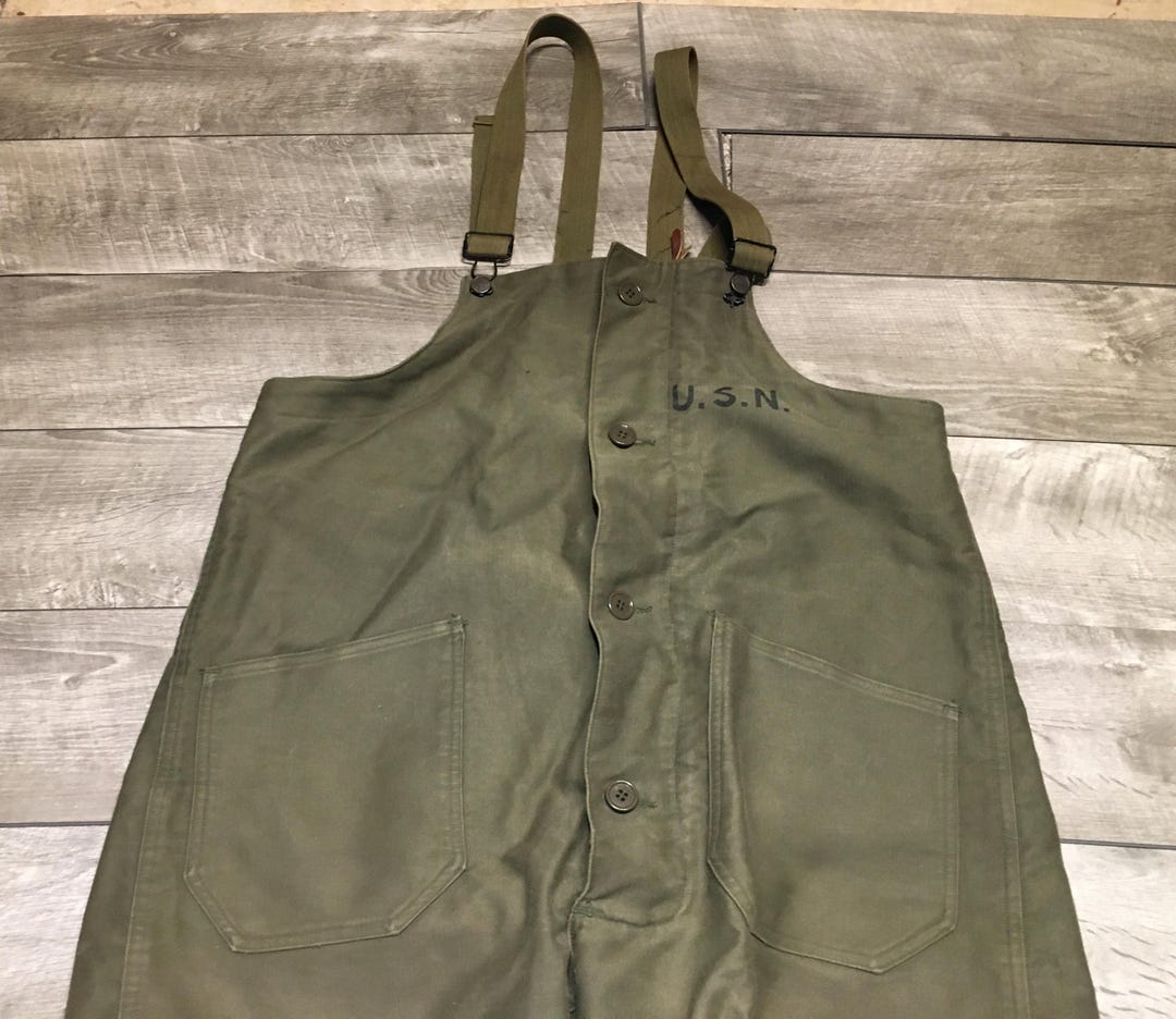 US WW2 Navy Tanker Bibs WWII Pants Trousers Overalls 40s USN 1940s ...