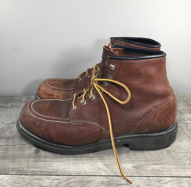 Vintage Red Wing 8249 Mens Brown Leather Roughneck Work Steel - Etsy