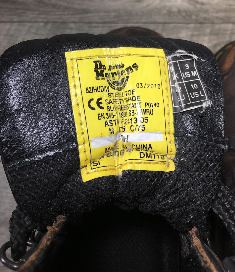 Doc Dr. Martens Industrial Air Wair Steel Toe Brown Leather Mens Gaucho ...