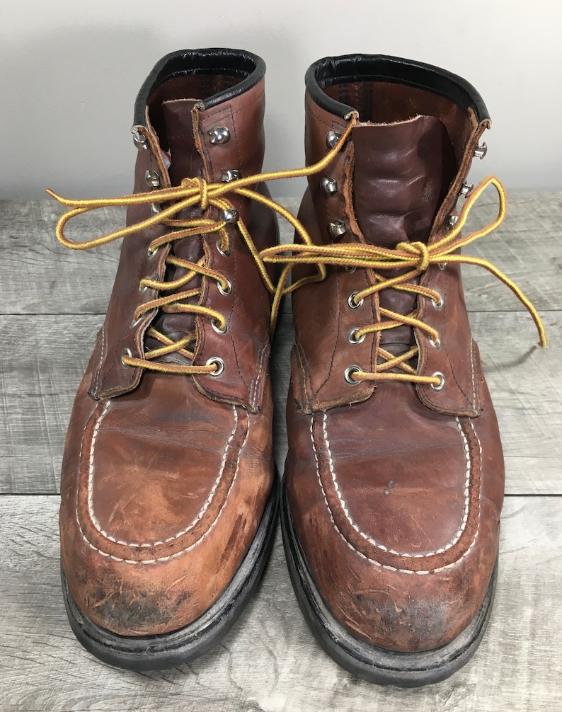Vintage Red Wing 8249 Mens Brown Leather Roughneck Work Steel Moc Toe ...