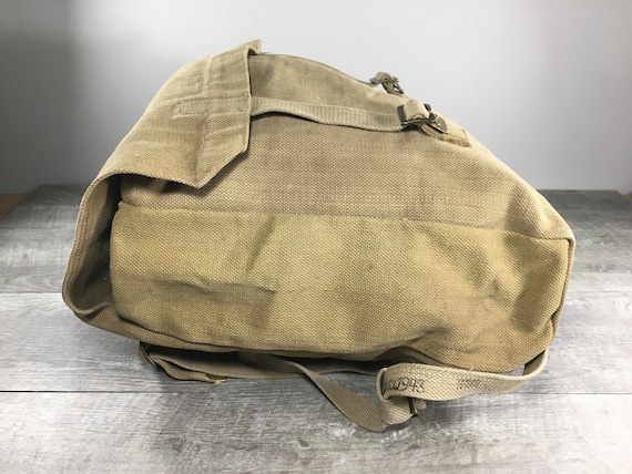 Vintage WWII WW2 Era Army Canvas Rucksack Backpack Fi… - Gem