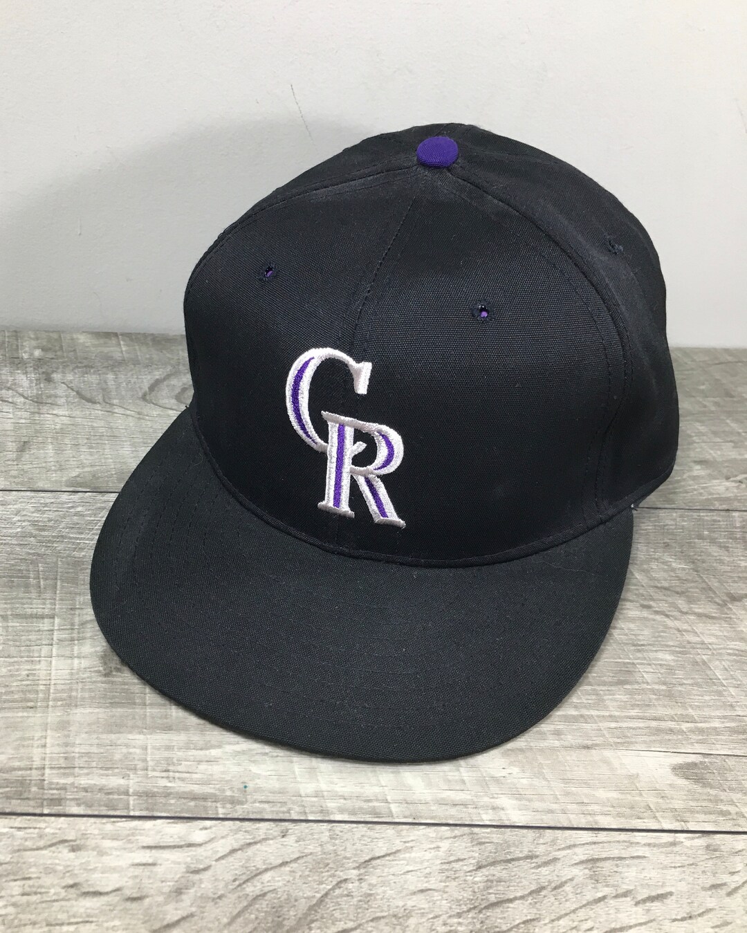 Vintage Colorado Rockies Hat Cap Pro-line Black Leather Strap Back ...