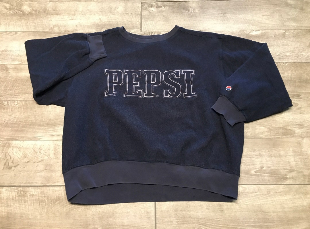 Vintage Pepsi Sweatshirt Blue Men's Pullover Fleece Sweater Spell Out ...