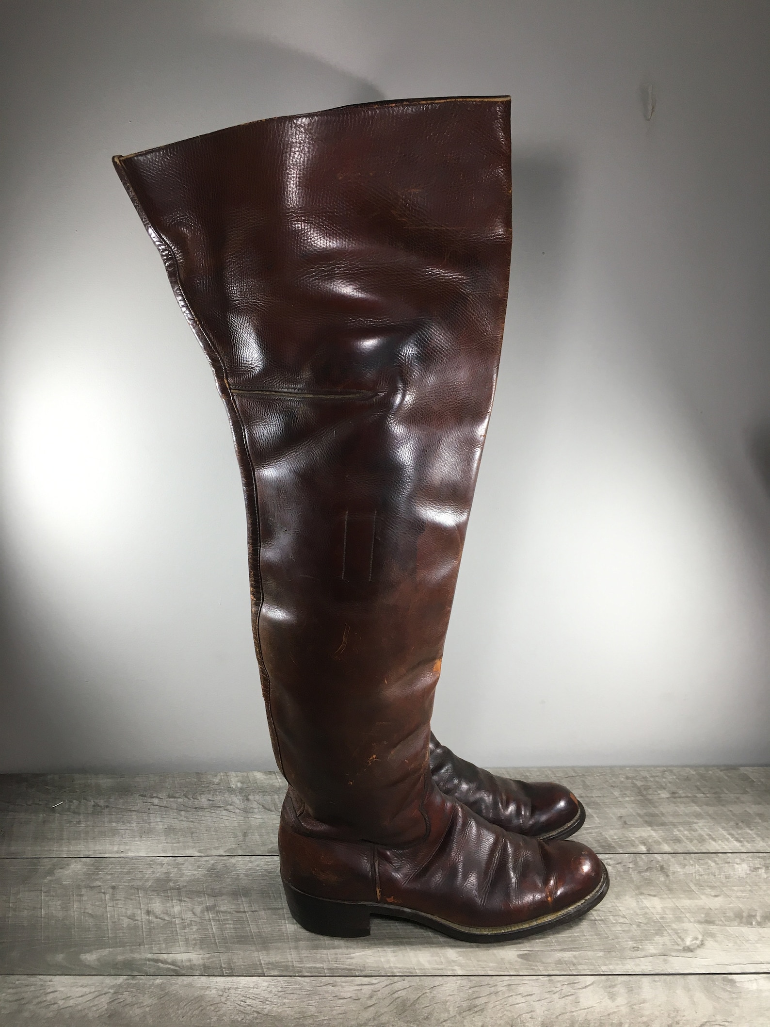 Vintage WWII WW2 Era Russet Leather Mens Motorcycle Biker Riding Soft ...