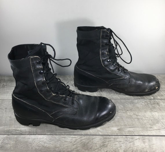 Black Combat Boots With Black Spikes