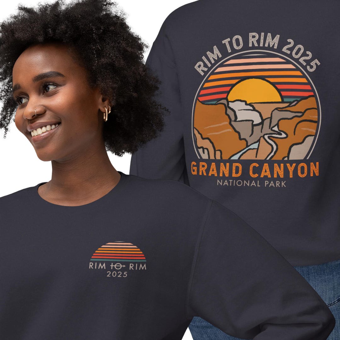 Grand Canyon National Park Rim to Rim Hike Unisex Lightweight Crewneck ...