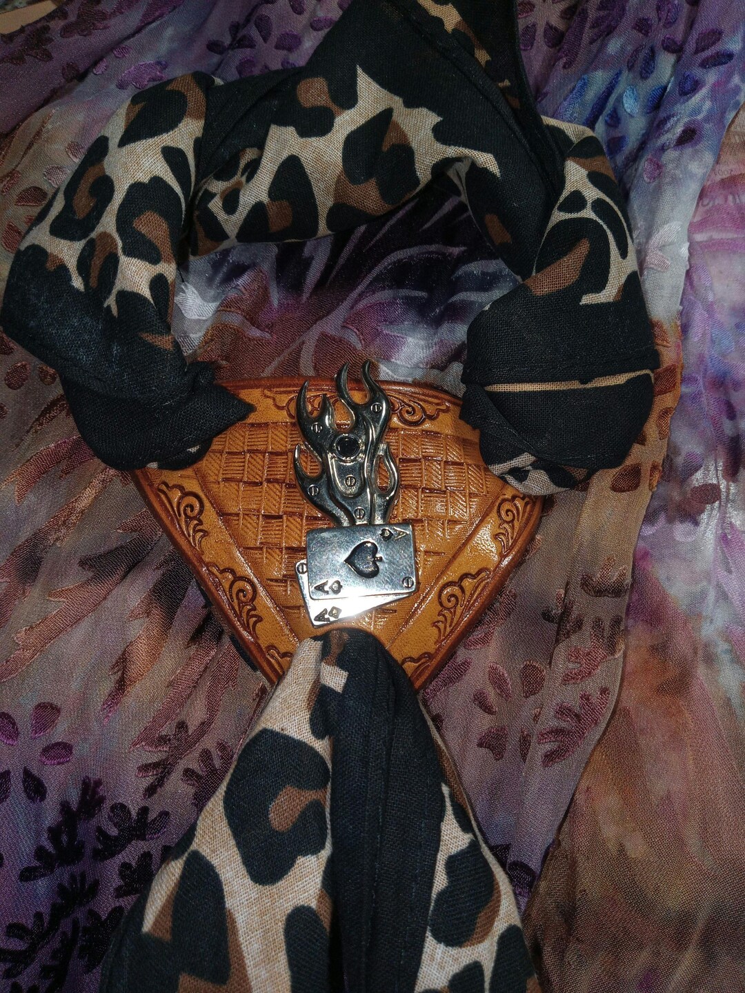 Western Leather Scarf Slide - Etsy