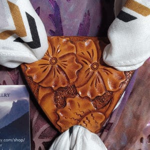 Western Saddle Tooled Leather Scarf Slide - Etsy