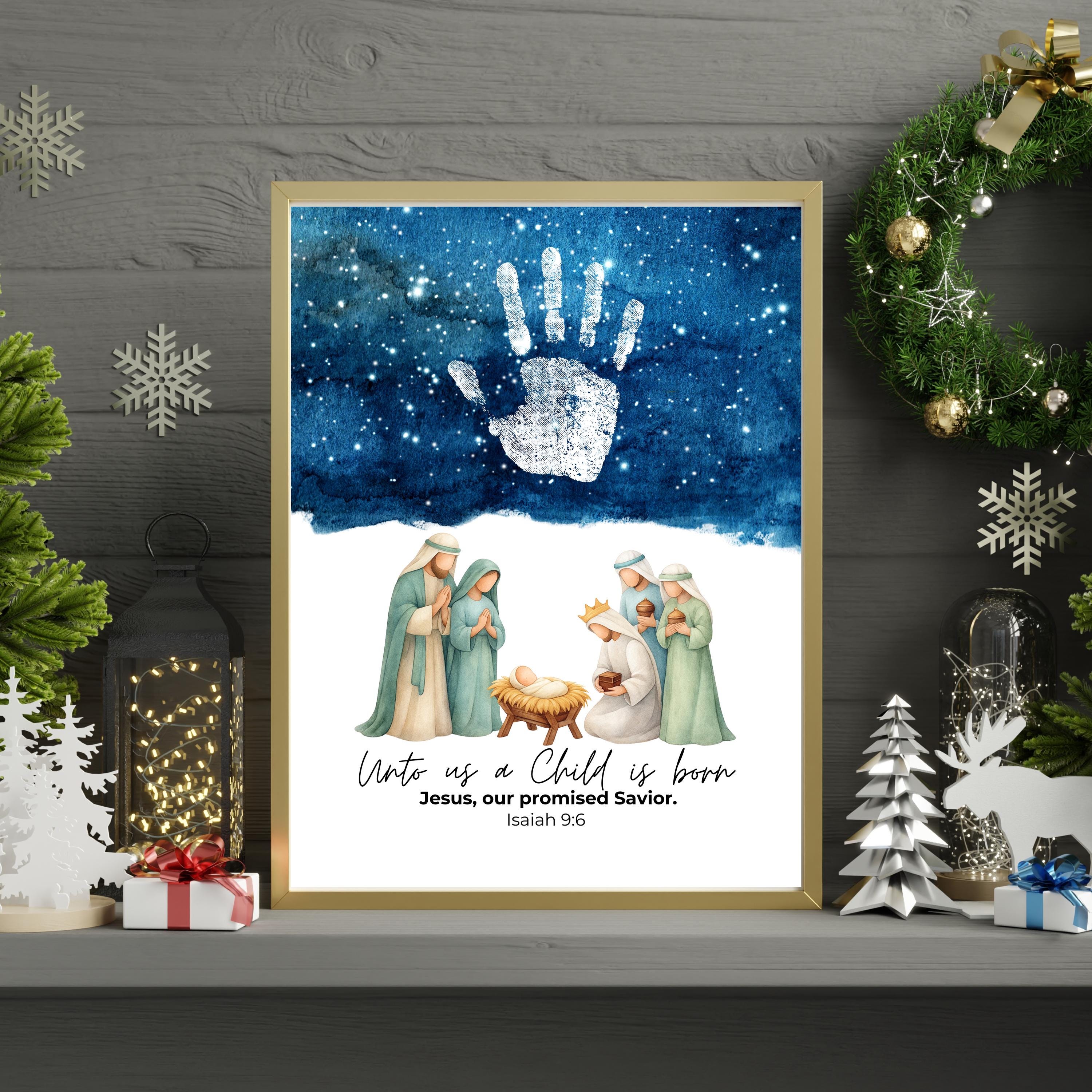 Nativity Handprint Craft Printable, Christian Christmas Baby Keepsake ...