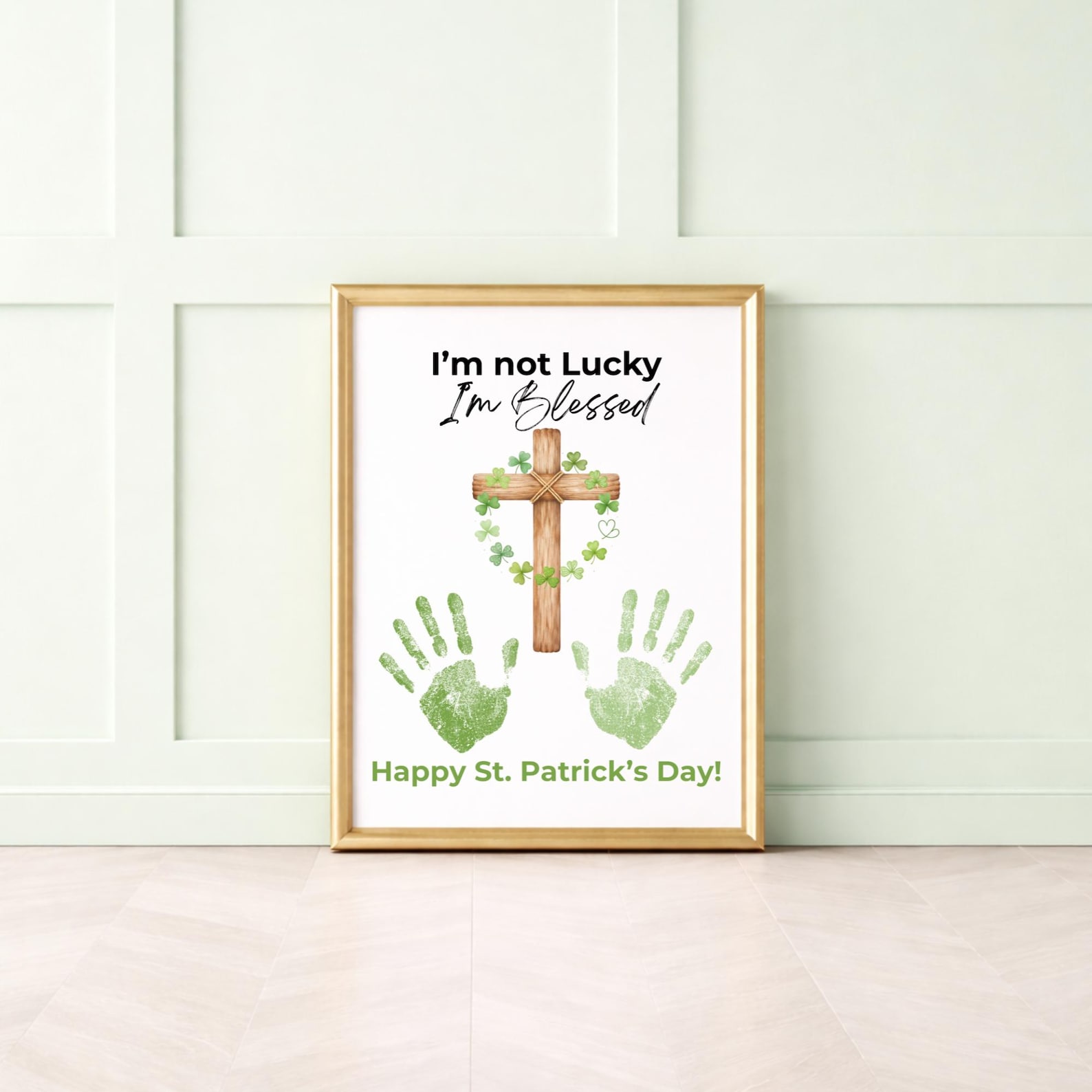 Christian St. Patrick’s Day Handprint Craft Printable, Faith Shamrock ...