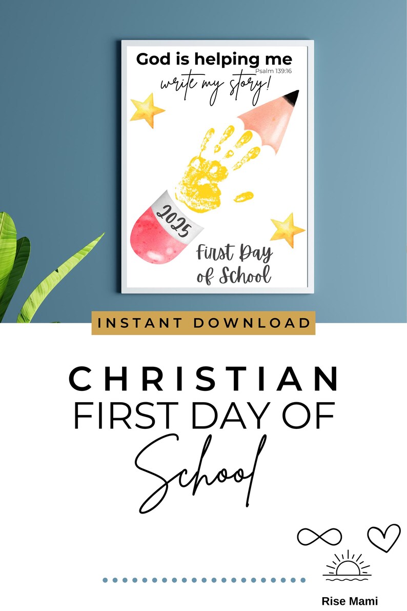 Christian First Day of School Handprint Printable Back to School ...