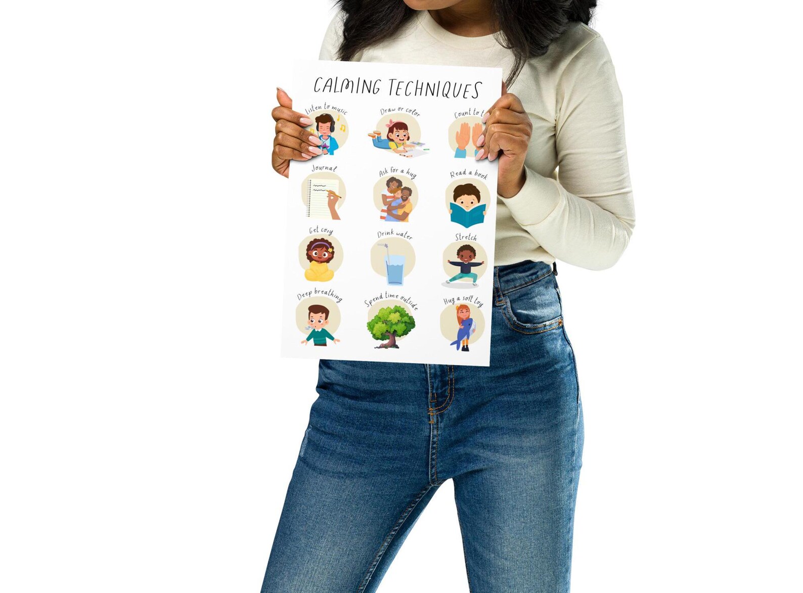 Calm Down Corner Printable Set of 2, Feelings Chart & Calming ...