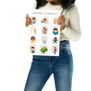 Calm Down Corner Printable Set of 2, Feelings Chart & Calming ...