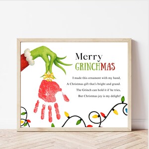 Merry Grinchmas Handprint Poem Ornament Craft Printable, Grinch Kids ...