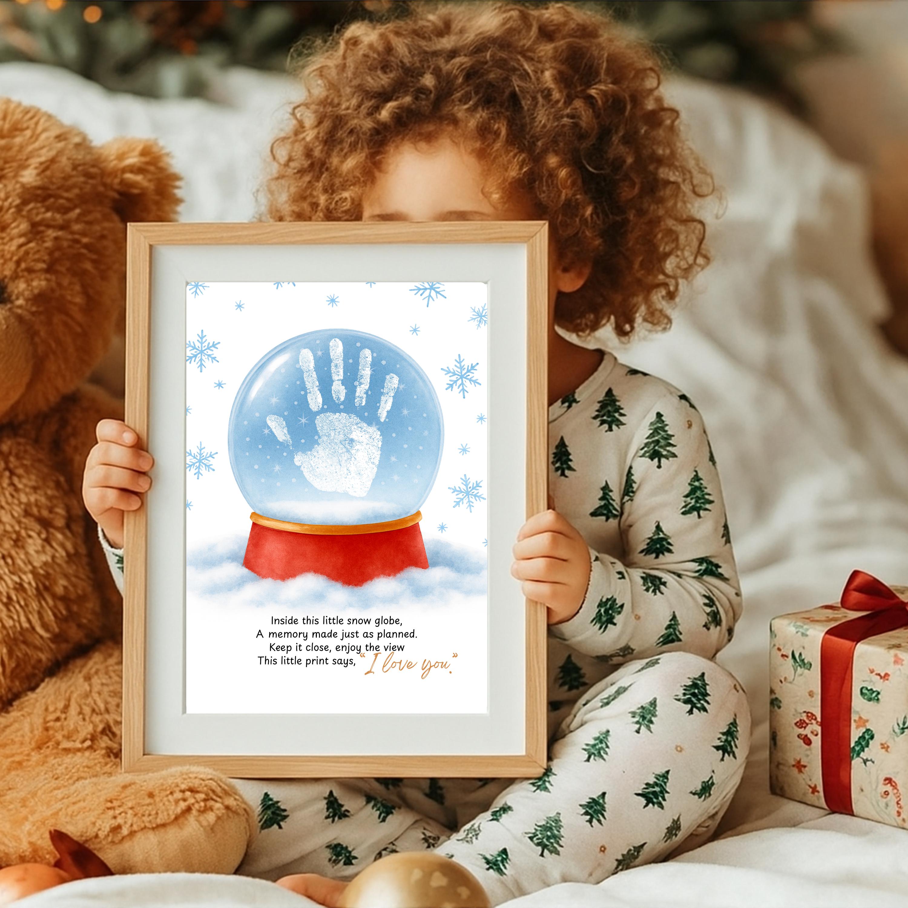 Snow Globe Handprint Craft Poem Printable Winter Classroom Activity ...