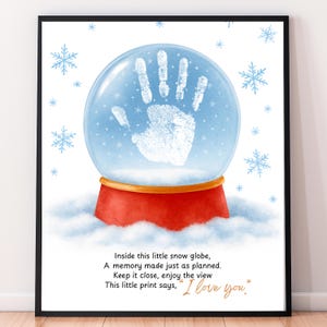 Snow Globe Handprint Craft Poem Printable Winter Classroom Activity ...