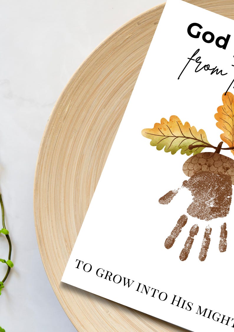 Christian Acorn Handprint Printable Fall Handprint Craft for Kids Bible ...