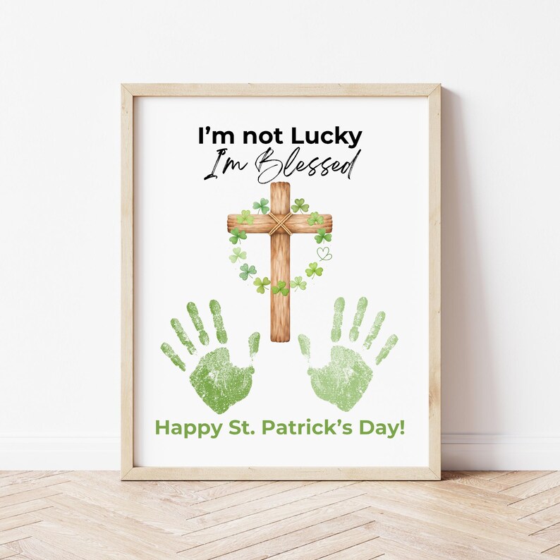 Christian St. Patrick’s Day Handprint Craft Printable, Faith Shamrock ...