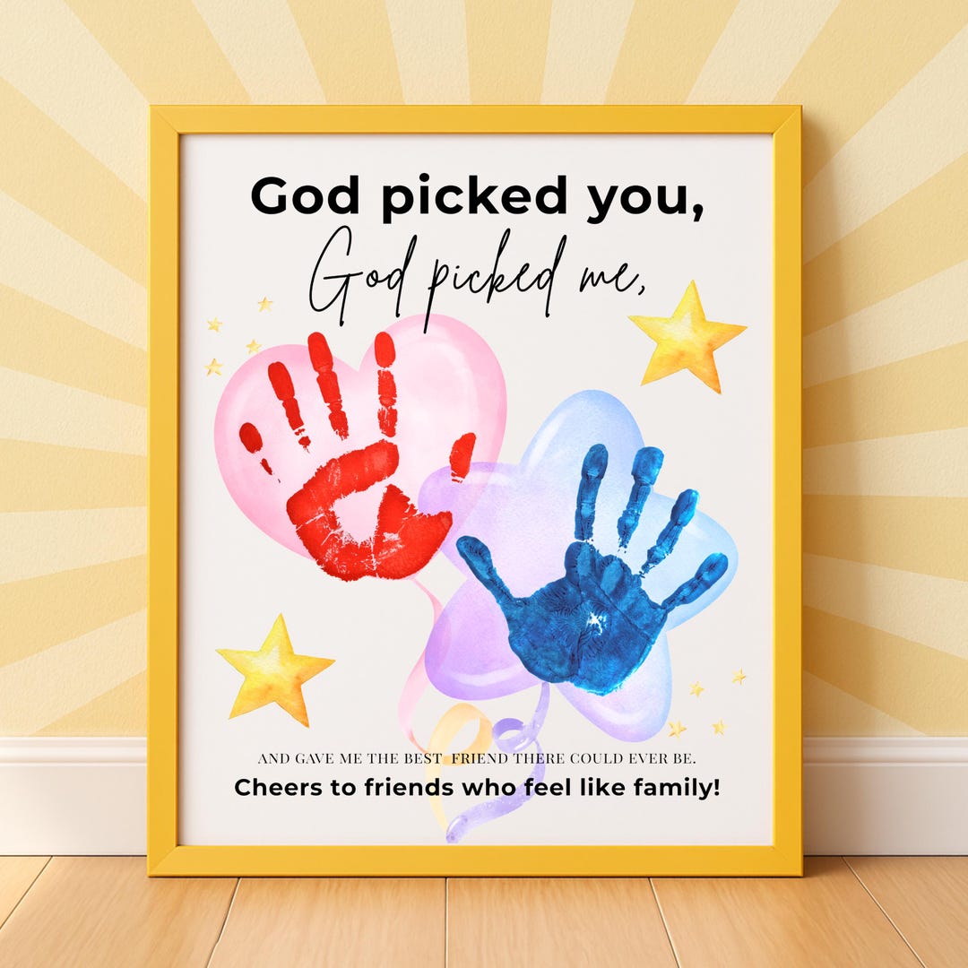 Christian Best Friend Craft Printable Gift God Picked You Poem Wall Art ...