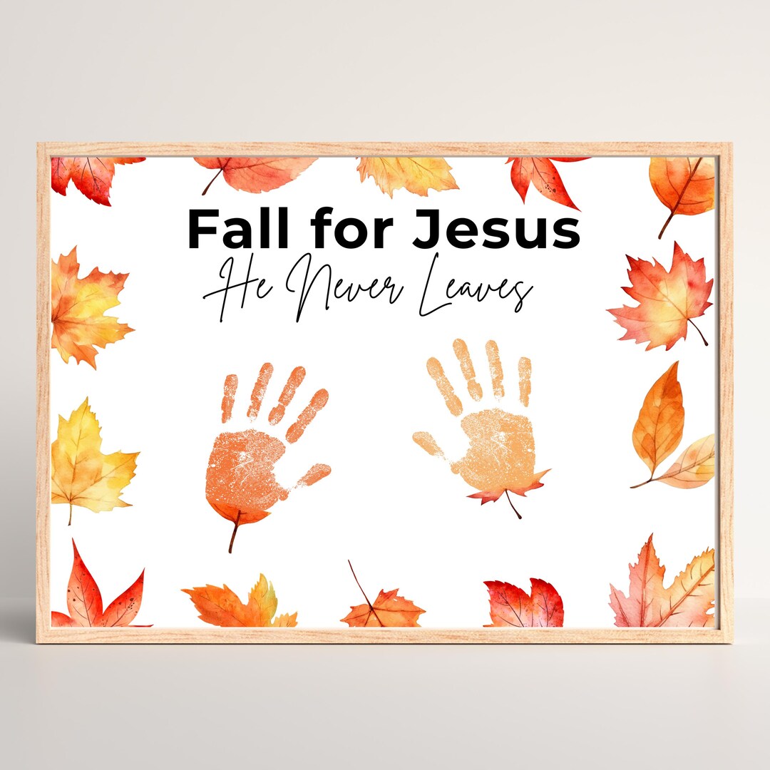 Fall for Jesus Handprint Craft Christian Fall Printable Sunday School ...