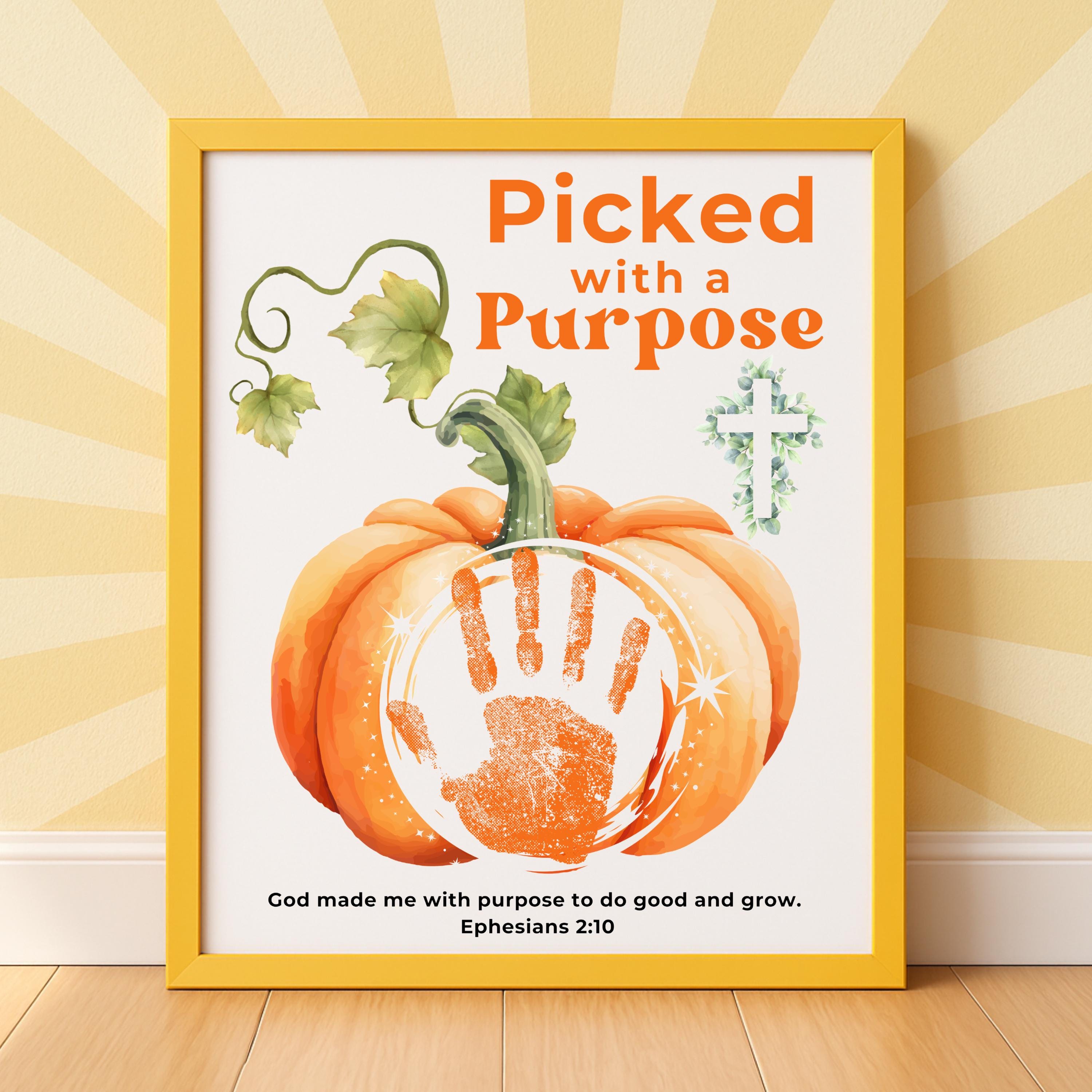 Christian Pumpkin Handprint Craft | Fall Bible Verse Printable | Church ...